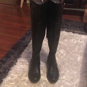 Shoes | Nwot 22 Tall Black Erin Boot Gold Hardware | Poshmark